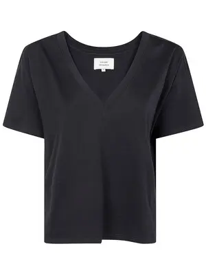 Loulou De Saison V-neck Cotton T-shirt - Black