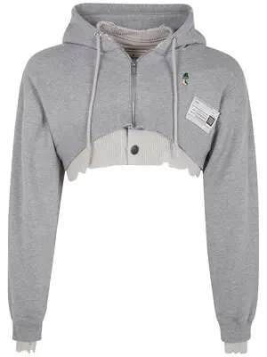 Mihara Yasuhiro Cropped Hoodie - Gray