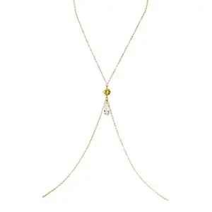 STUDIO BALOGE Lumina Mini Body Chain With Citrine Yellow Stone - Gold/yellow