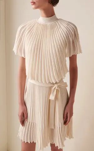 LANVIN Pleated Cotton-silk Frock