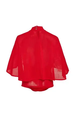 LANVIN Cotton-silk Ruffle Detail Top