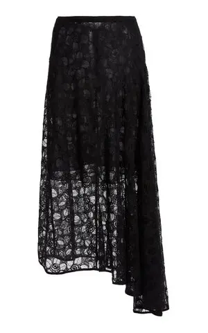 LANVIN Cotton-blend Midi Panel Skirt - Black
