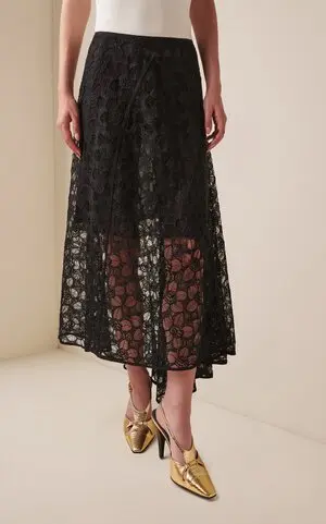 LANVIN Cotton-blend Midi Panel Skirt