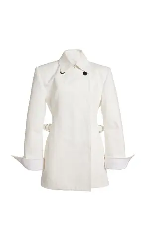 LANVIN Cotton Cinched Peacoat - White