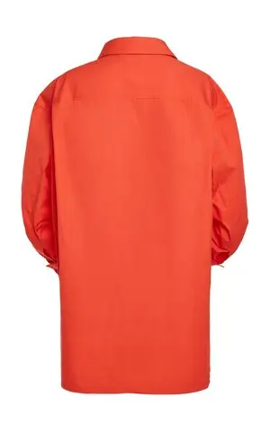 LANVIN V-neck Ruched Cotton Shirt