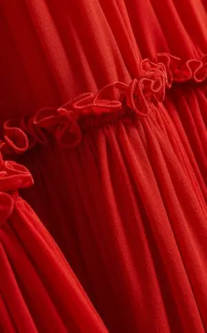 LANVIN Halter-neck Pleated Silk Dress