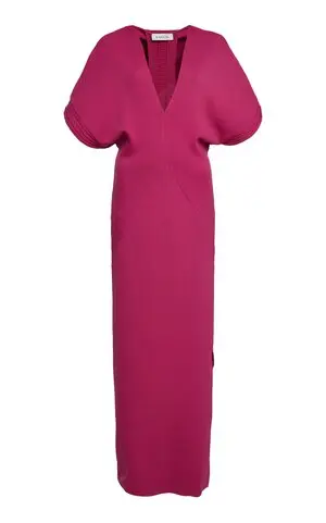 LANVIN Layered Contrast Maxi Dress - Fuchsia