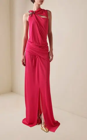 LANVIN Sleeveless Knot Maxi Dress