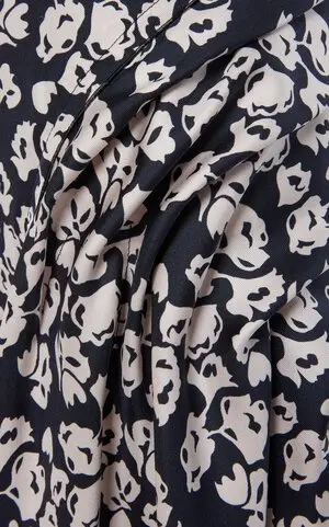 LANVIN Silk High-neck Wrap Midi Dress
