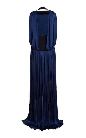 LANVIN Asymmetrical Open-back Maxi Dress