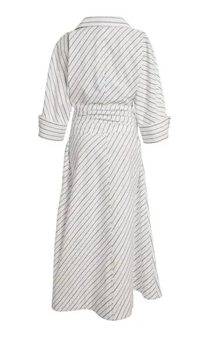 LANVIN Cotton Cinched Shirt Midi Dress