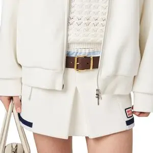 Miu Miu Bonded Cotton Piqué Miniskirt