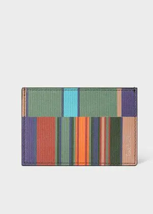 Paul Smith Seasonal Stripe' Leather Card Holder