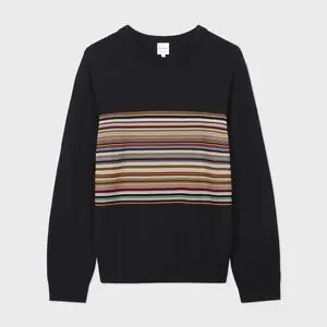 Paul Smith Signature Stripe' Block Wool Sweater - Black