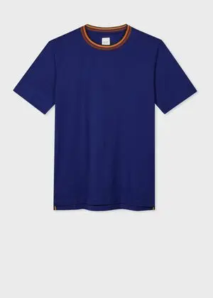 Paul Smith Indigo 'artist Stripe' Collar T-shirt