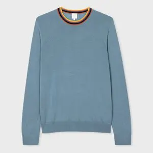 Paul Smith Light Washable Wool 'artist Stripe' Sweater - Blue