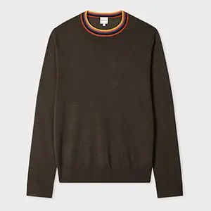 Paul Smith Washable Wool 'artist Stripe' Sweater - Brown
