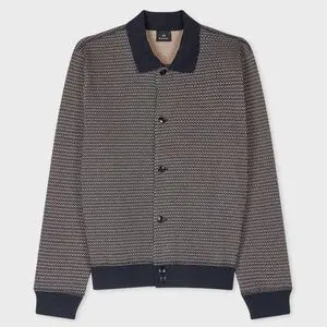 Paul Smith Navy Cotton-blend Jersey Cardigan - Blue