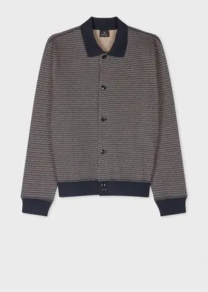 Paul Smith Navy Cotton-blend Jersey Cardigan