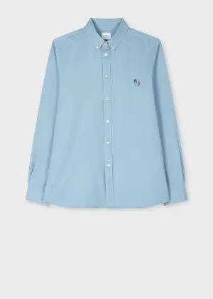 Paul Smith Pale Organic Cotton Twill 'broad Stripe Zebra' Shirt