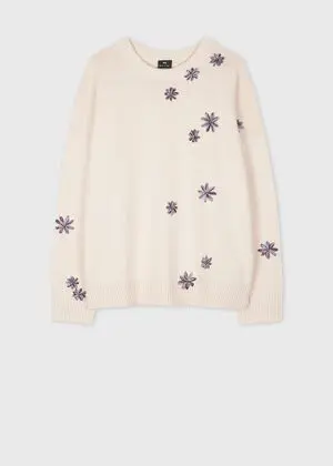 Paul Smith Knitted 'chamomile Floral' Embroidered Sweater