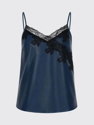 Patrizia Pepe V-neck Lace Trim Evening Top