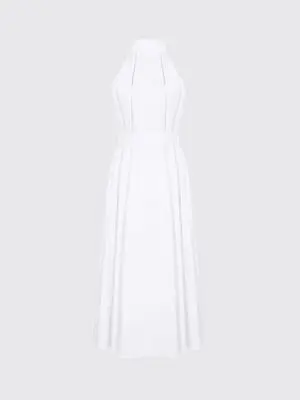 SEMICOUTURE Sleeveless Poplin Midi Chemisier Dress With Belt