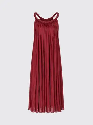 SEMICOUTURE Cotton And Silk Long Tunic With Halter Neck