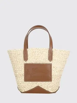 LANVIN Woven Raffia Handbag - Beige