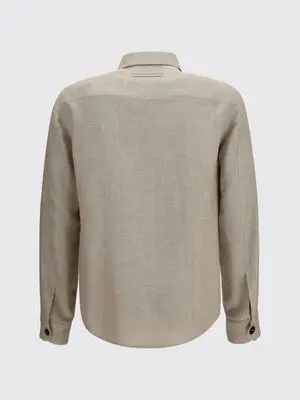 Zegna Shirt Jacket In Linen, Wool, Silk And Cashmere