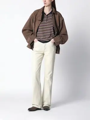 A.p.c. High Rise Flare Jeans In Organic Cotton Denim - White