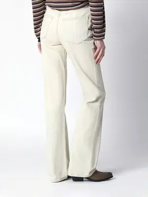 A.p.c. High Rise Flare Jeans In Organic Cotton Denim - White