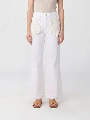 Farm Rio Fringe Pocket Flare Trousers - Denim