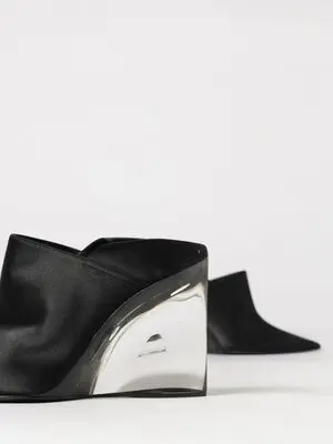 Alaïa Viscose Satin Sculptural Heel Mules