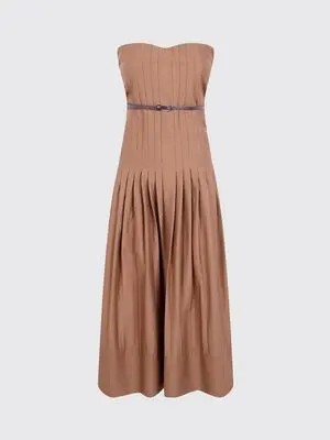 SEMICOUTURE Strapless Belted Midi Dress
