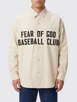 Fear Of God Relaxed Fit Cotton Shirt With Logo And French Collar - Natural