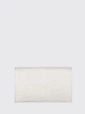 Philipp Plein Crocodile Effect Calfskin Clutch With Rhinestones
