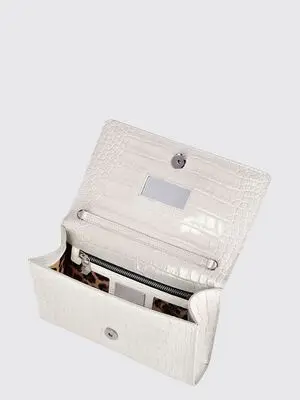 Philipp Plein Crocodile Effect Calfskin Clutch With Rhinestones