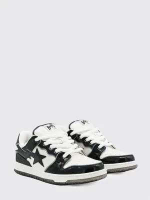 A BATHING APE Sk8 Sta Bicolour Calfskin Trainers With Star Print