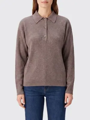 Calvin Klein Long-sleeved Silk Knit Polo Shirt - Brown