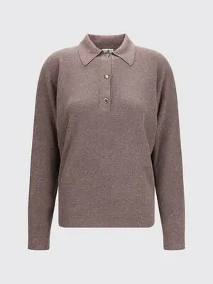 Calvin Klein Long-sleeved Silk Knit Polo Shirt - Brown