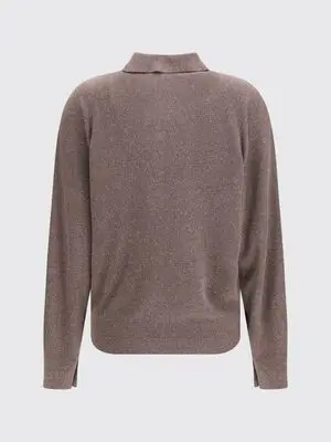 Calvin Klein Long-sleeved Silk Knit Polo Shirt - Brown