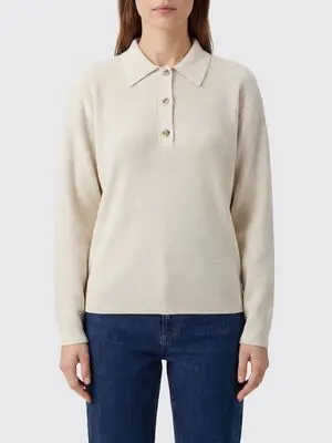 Calvin Klein Long-sleeved Silk Knit Polo Shirt - White