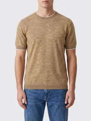BROOKSFIELD Brooksfield Linen Blend Crewneck T-Shirt Beige