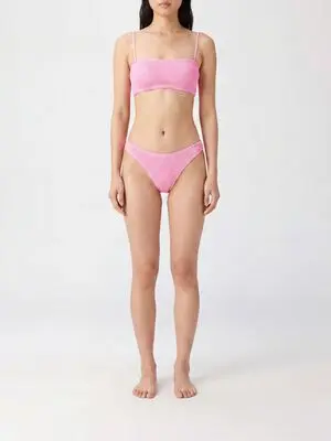 Hunza G Bandeau Bikini In Technical Fabric With Low-rise Briefs - Pink