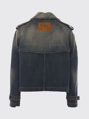 Burberry Double-breasted Short Denim Trench Coat