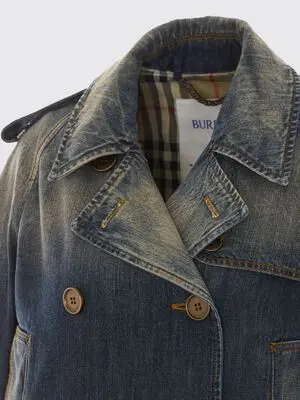 Burberry Double-breasted Short Denim Trench Coat