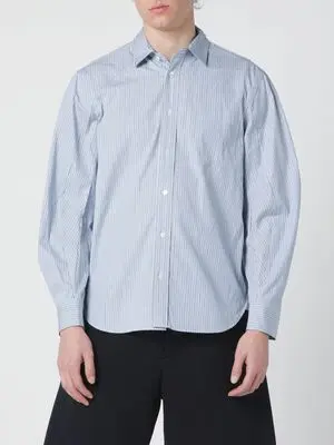 Sacai Striped Cotton Shirt With Balloon Sleeves - Blue