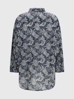 R13 Relaxed Fit Paisley Print Cotton Shirt With Ruffle Details