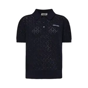 Miu Miu Cotton Polo Shirt 'navy
